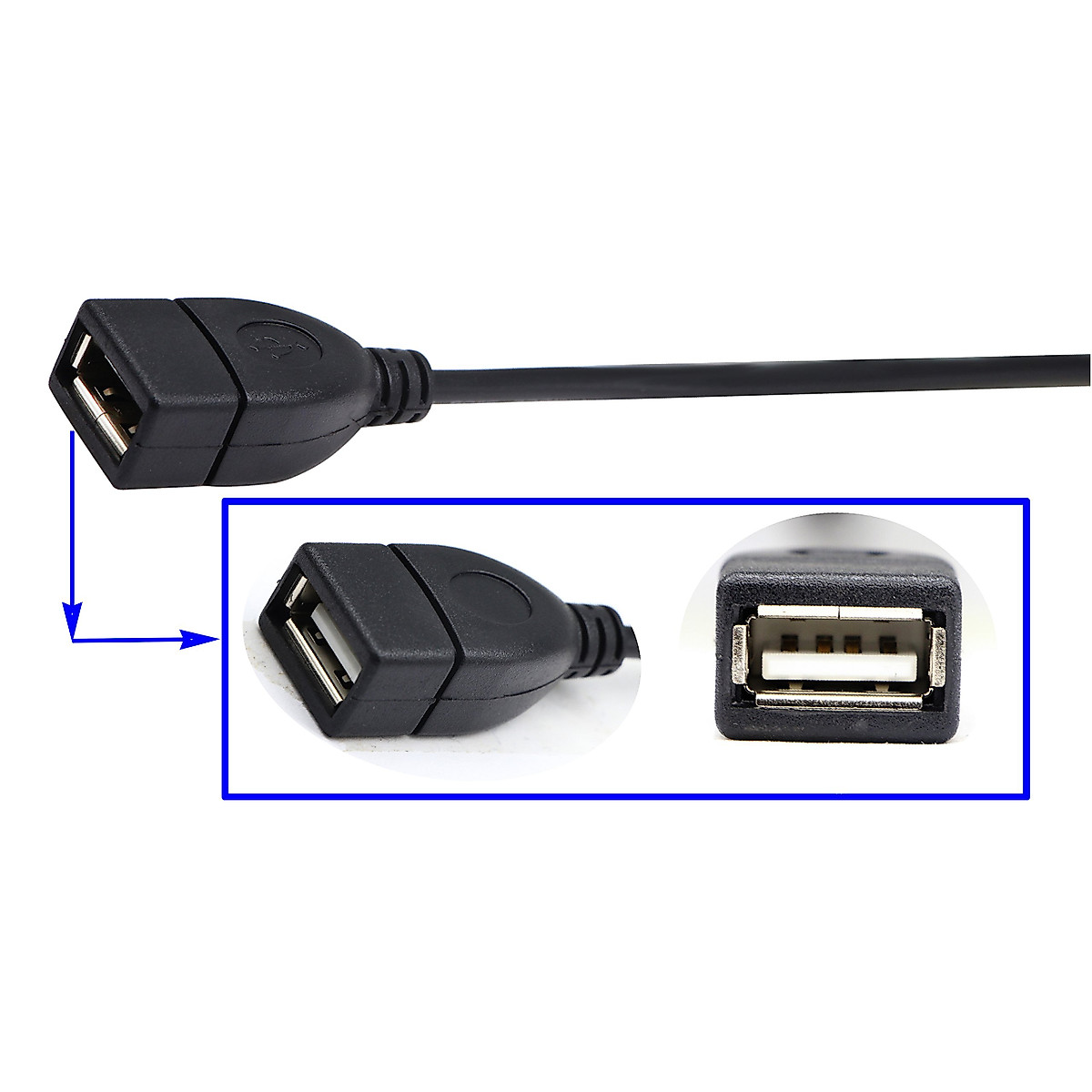 zdyCGTime USB 2.0 AFemale to DC 3.5x1.35mm Female Adapter Cable 5 Volt DC Barrel Power Jack Charging Cable for Tablet, Electronic Dog, Access Control Attendance (28CM/11inch F/F, DC 3.5x1.35mm-2packs)