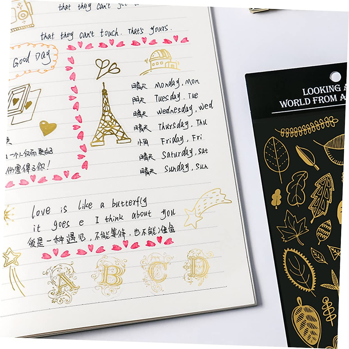 8 Sheets DIY Bronzing Stickers DIY Suitcase Stickers Decorative Decals Diary Decorative Sticker DIY Decals Scrapbook Stickers DIY Stickers Hand Account Stickers Phone Case Decals