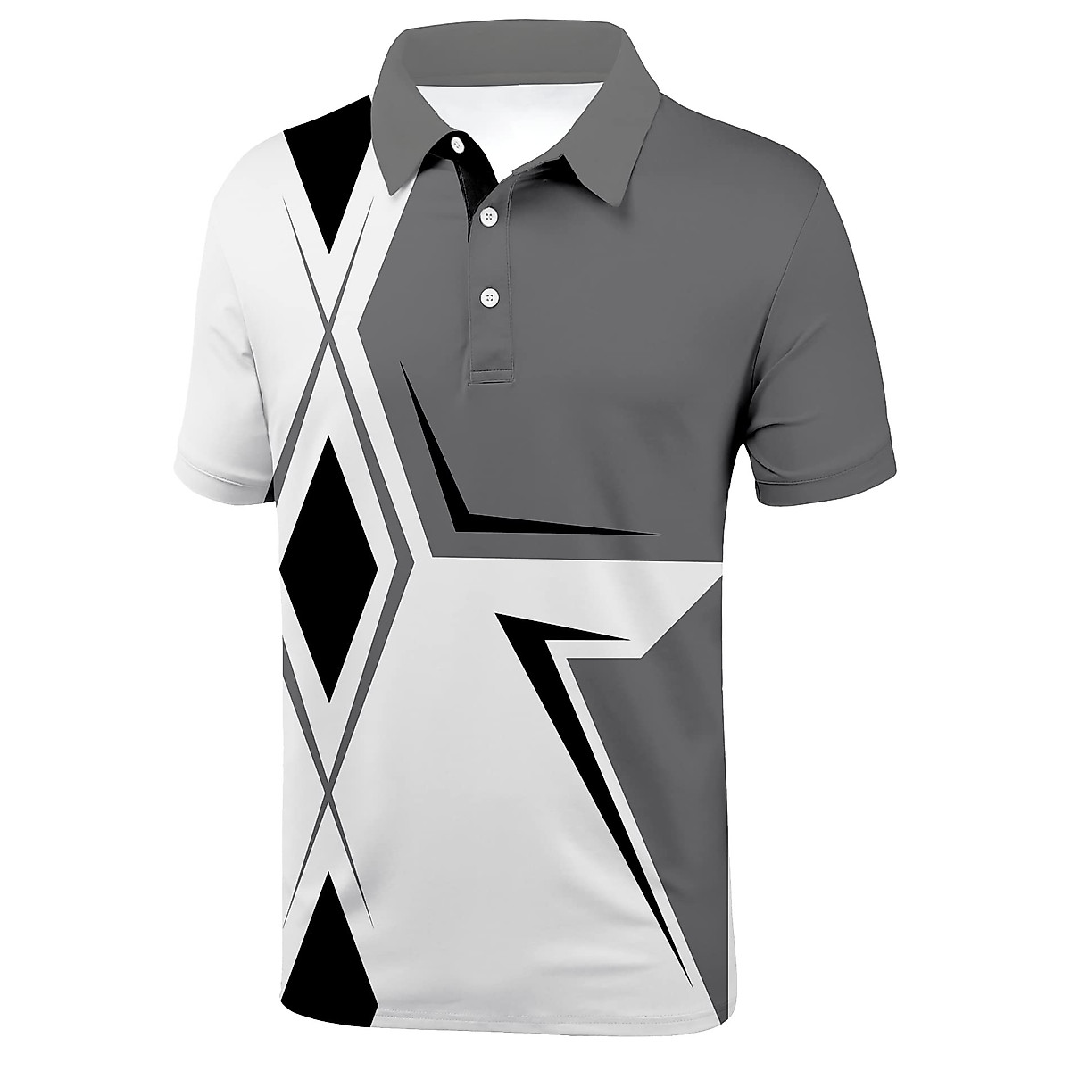 Men's Patriotic Polo Shirts Moisture Wicking Short Sleeves 4th July American Flag Golf Tennis Shirt Casual T-Shirt