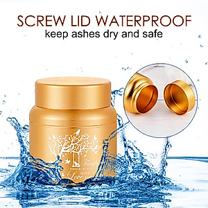 8 Cubic Inch Small Urns for Human Ashes, Aluminum Mini Urns for Ashes Keepsake Urns Tree of Life Cremation Decorative Urns Small Ashes Holder for Women Men Pet Ashes (Gold)