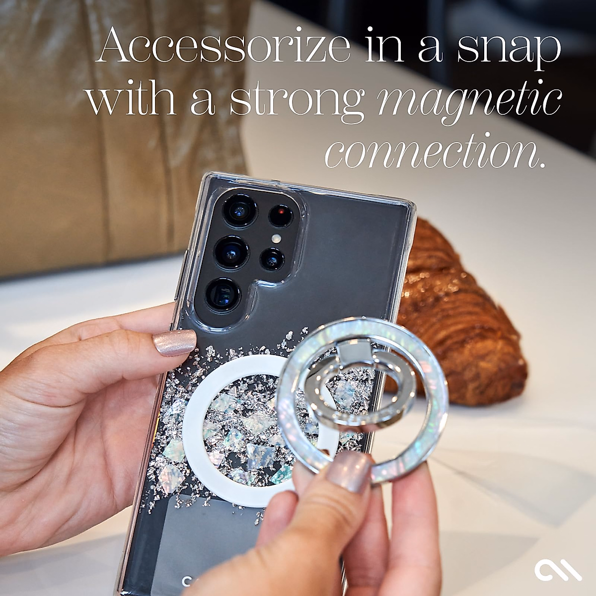 Case-Mate MagSafe Ring / Sticker - Universal Magnetic Conversion Kit For iPhone 16 Pro Max/15 Pro Max/14 Pro/ 13/ Pixel 9/ S25 Ultra/ S24 and more - Compatible with MagSafe Accessories - 2 Pack, White