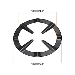 MECCANIXITY Cast Iron Gas Stove Cooker Plate Reducer Ring Coffee Pot Holder Shelve Support Stand for Coffee Pot Black, Pack of 2