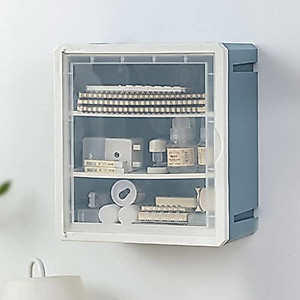 Medicine Box Wall-Mounted Medicine Cabinet Household Multi-Layer Free Movement of Compartments Non-Porous Wall Mount Plastic (Without Medicine)