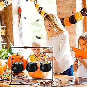 Sosation 19 Pcs Halloween Witches Cauldron Serving Bowls Decor Set 1 Pcs Mini Witches Cauldron Serving Bowls Shelf 9 Pcs Black Candy Bowl Witches Cauldron Serving Bowls and 9 Pcs Mini Black Pothook