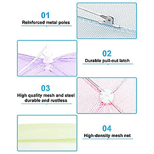 Comforer Food Cover Mesh Food Tent, 17 Inches, Nylon Covers, Pop-Up Umbrella Screen Tents, Collapsible and Reusable Patio Bug Net for BBQ, Picnics, Parties, Camping, Outdoor - 6 Colors