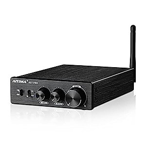 [Upgraded] AIYIMA A07 Pro TPA3255 Stereo Amplifier Bluetooth 5.2 300Wx2 HiFi Class D Amp 2.0/2.1 Channel Audio Power Amp for Speaker with Bass Treble Control& Line Output + Power Adapter