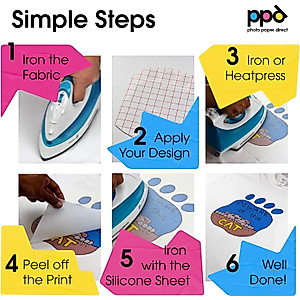 PPD Inkjet Iron-On Dark T Shirt Transfers Paper 11x17" Pack of 10 Sheets (PPD-107-10)