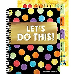 Carson Dellosa Celebrate Learning Teacher Planner, 8" x 11" Spiral Bound Planner With Planner Stickers, Undated Homeschool Planner & Lesson Planner Book for Teachers