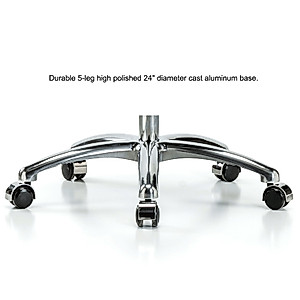 Perch Chrome Rolling Dental Stool Adjustable Height with Procedure Arm for Hardwood or Tile Floors, Workbench Height (Gray Vinyl)