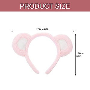 SOLUSTRE Bear Ears Headband Lovely Headdress Face Washing Hair Hoops Makeup Headband Hair Accessories for Girls Spa Makeup Washing Face Outdoor, Pink
