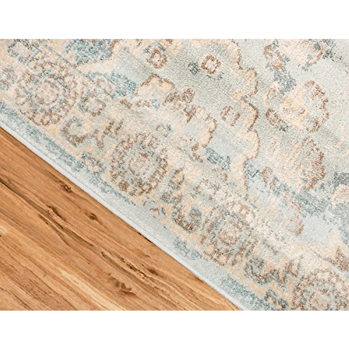 Unique Loom Paris Collection Pastel Tones Traditional Distressed Light Blue Area Rug (9' 0 x 12' 0)