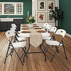 CoscoProducts COSCO Solid Resin Folding Chair, 4-Pack, White