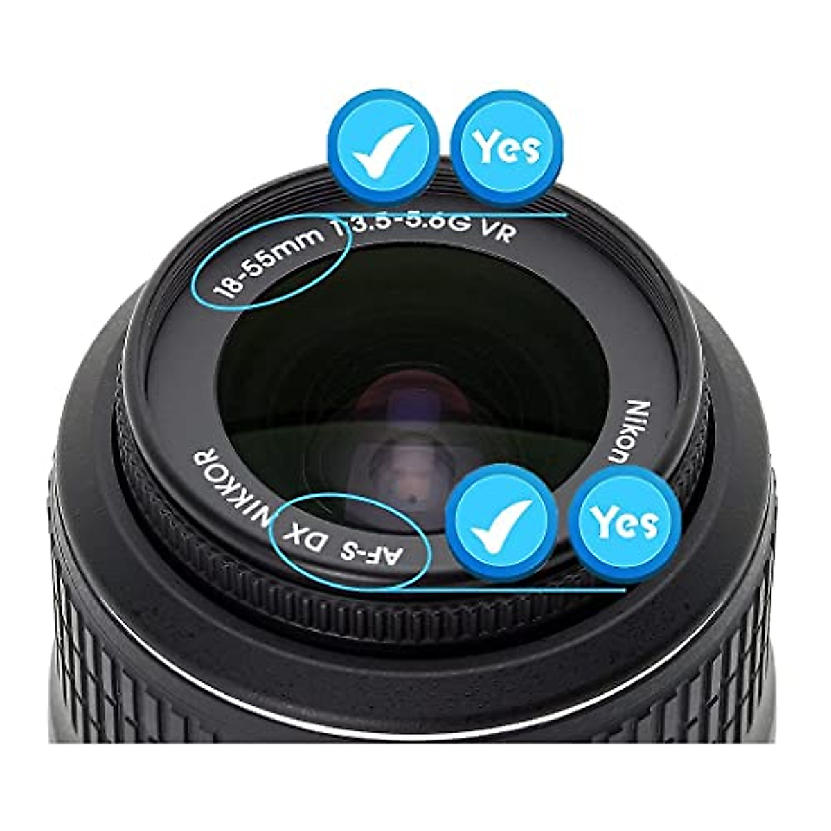 52mm Lens Cap Compatible for Nikon AF-S(Not AF-P) DX 18-55mm f3.5-5.6G ED/VR/VR II,AF(Not AF-S) Nikkor 50mm f/1.8D,AF(Not AF-S) 50mm f/1.4D[2 Pack]