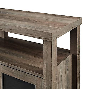 Walker Edison Tall Wood Universal TV Stand with Open Storage For TV's up to 58" Flat Screen Living Room Storage Entertainment Center, 52 Inch, Grey