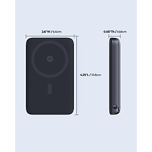 AMEGAT Magnetic Battery Pack 6700mAh for MagSafe, Foldable Kickstand Wireless Portable Charger with 20W USB-C Fast Charging, Only for iPhone 15/15 Plus/15 Pro/15 Pro Max, iPhone 14/13/12 Series