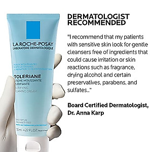 La Roche-Posay Toleriane Purifying Foaming Cream Cleanser for Oily Skin, Daily Face Wash with Ceramides and Niacinamide, Oil-Free, Fragrance Free