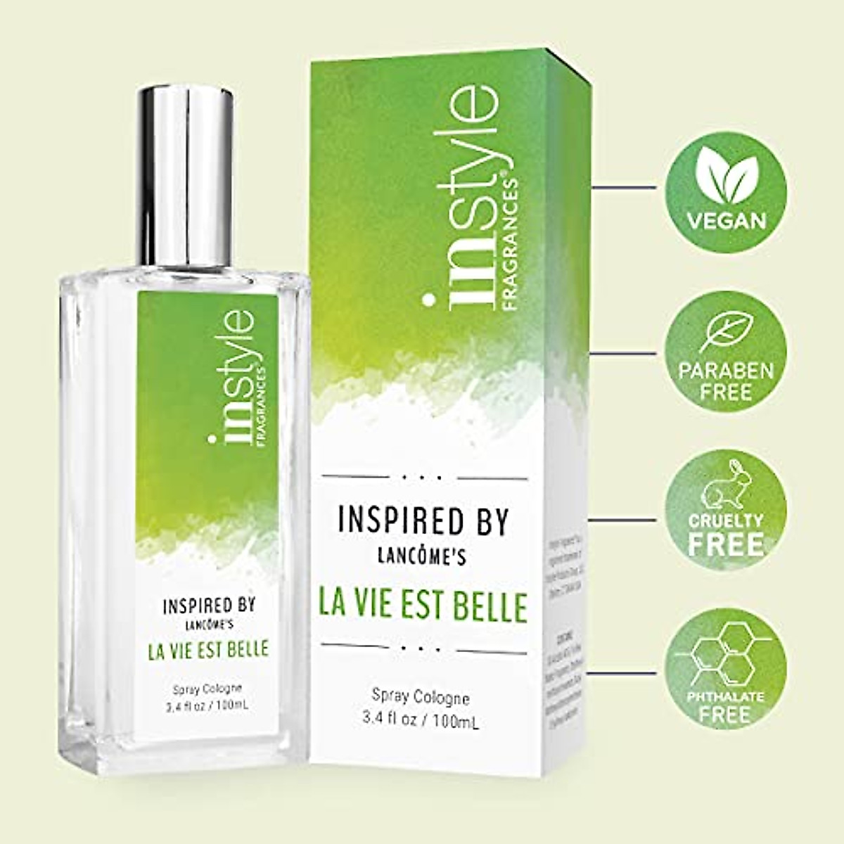 Instyle Fragrances | Inspired by Lancôme's La Vie Est Belle | Women’s Eau de Toilette | Vegan, Paraben Free, Phthalate Free | Never Tested on Animals | 3.4 Fluid Ounces