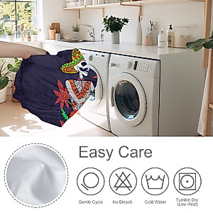 Sleepwish The Day of The Dead Bedding Skeleton Lovers Duvet Cover Set 3 Piece Dia de Los Muertos Printed Design Comforter Cover Sets Full 1 Duvet Cover 2 Pillowcases