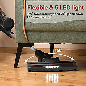 VEAVON Cordless Vacuum Cleaner, 200W 23Kpa Lightweight Cordless Stick Vacuum, Detachable Battery Design, 45 min Long Runtime, 4 in 1 Stick Vacuum Cleaner Perfect for Hardwood Floor Pet Hair - P6