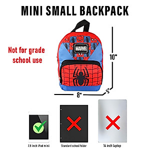 Spiderman 10" Mini Canvas Backpack Set | Marvel Spidey School Supplies for Kids