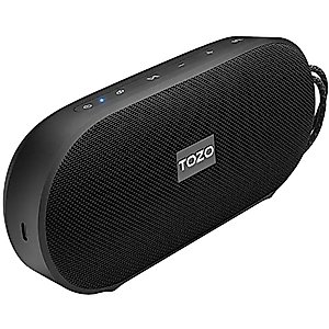 TOZO PA1 Bluetooth Speakers with 20W Stereo Sound, 25H Playtime, IPX7 Waterproof Portable Wireless Speakers with EQ Mode APP Control, Dual Pairing Two Speakers for Home, Outdoor Travel, Black