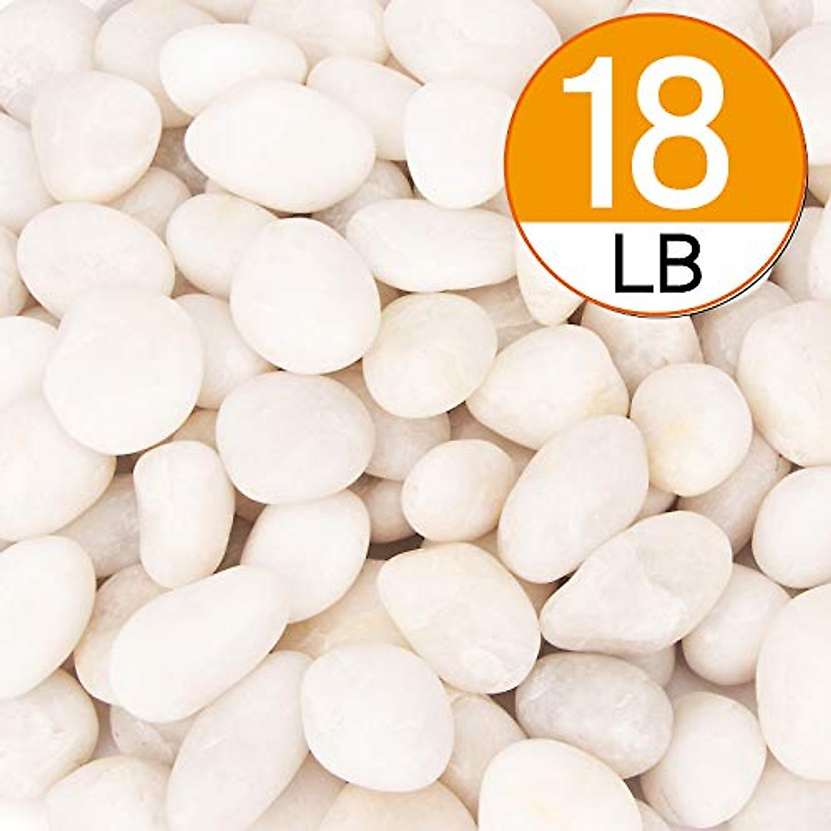 18 Pounds Decorative Pebbles White Stones River Rock Aquarium Gravel,White Natural Polished Decorative Gravel,White Pebbles,Garden Ornamental Pebbles,Decorative Stones,Polished Decor Rocks (18.6)