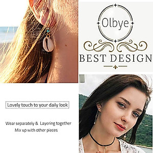 Olbye Cowrie Shell Earrings Turquoise Gold Earrings for Women Boho Earring Body Jewelry