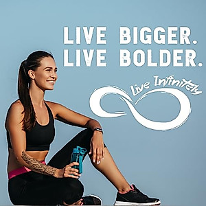 Live Infinitely 24 oz Water Bottle with Time Marker - Insulated Measured Water Tracker Screen - BPA Free Gym Water Bottle - Locking Flip Top Lid, Rubberized (Emerald, 24oz)