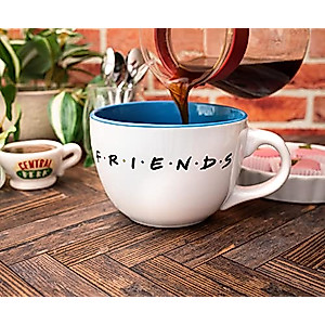 Silver Buffalo Friends Doodle Logo Soup Ceramic Mug, 1 Count (Pack of 1), white, 24 fluid ounce