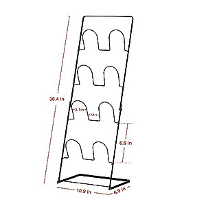 Fogein Foldable Slipper Rack,4 Tiers Shoes Rack Entryway Shoes Storage Organizer Metal Slippers Shelf Shoes Stand,Space Saving Shoes Storage Shelf for Entryway Living Room Bathroom,Black