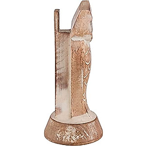 Eximious India Wooden Owl Glasses Holder Stand Reading Nightstand Eyeglass Retainer Gifts for Women Men Mom Dad Car SPWW02