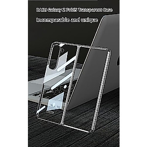 BAILI Galaxy Z Fold5 Transparent Case,HD Transparent Ultra-Slim PC Cover for Z Fold 5,Ultra-Thin as Cicada Z Fold5 Clear Mirror Shell,Military-Grade Drop Proof Case for Samsung Galaxy Z Fold5-Silver