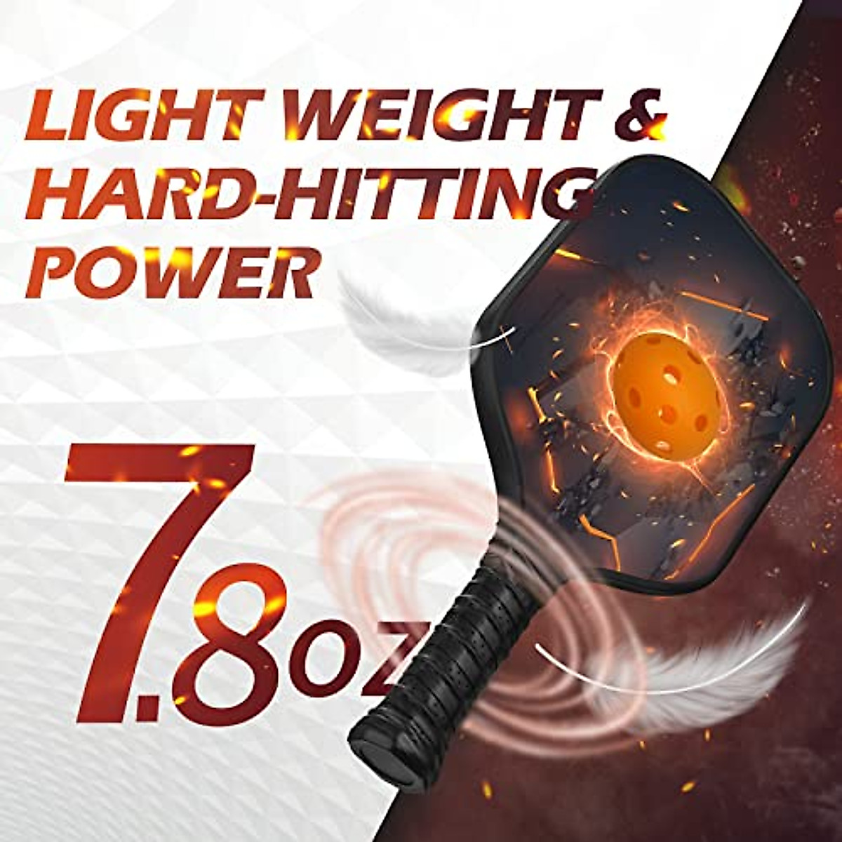 Pickleball Paddles, USAPA Approved Carbon Fiber/Graphite Face Lightweight Pickleball Set with Pickleball Rackets, Pickle Ball Paddle ​for Men, Women and Children