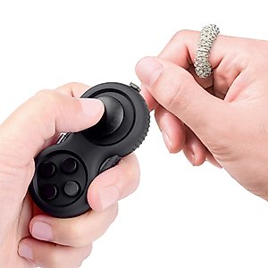 DUDDY-CAM™ Fidget Pad 8 Fun Features, Handheld Fidget Retro Controller Game Pad, Focus Toy, Anxiety Stress Relief Sensory for Children, Adults, ADD, ADHD & Skin Picker + Lanyard (Colorful)