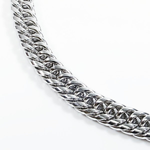 Stainless Steel Tight Double Link Curb Chain Bracelet 8mm 7inch