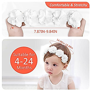Baby Girls Headband Flower Birthday Crown Hair Accessories-Gift for Baby White