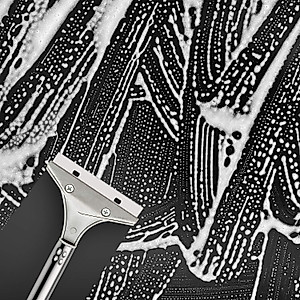 4 Inch Razor Blade Scraper Tool Tile Paint Scraper Floor Wall Paper Removal Smoothing Scraper with 10 Pieces Replacement Blades for Removing Wallpaper, Sticker Glue Floor Adhesive 2 Pieces (Black)