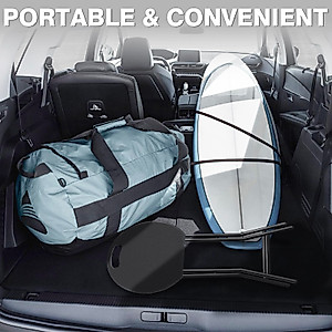 TAVR Furniture Portable Folding Chair with Handle, Heavy Duty Round Fold Stool Chair with 500lbs Capacity for Adults, 18 Inch Foldable Stool for Dorm, Kitchen, Vanity, Church and Outdoor use