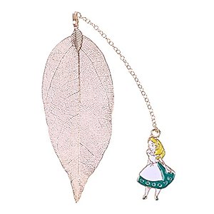 CHBC Handmade Lovely Metal Leaf Book Reading Student Stationery Cute Cartoon (Alice)