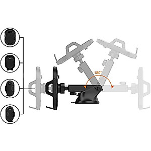 Arteck Car Mount, Universal Mobile Phone Car Mount Holder 360° Rotation for Auto Windshield and Dash, for Cell Phones Apple iPhone 14, 14 Pro, 13, 13 Pro, 13 Mini, 12, 11, SE, Android Cellphone, GPS