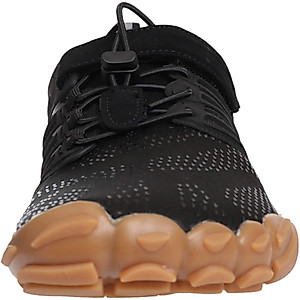 WHITIN Men's Trail Running Shoes Minimalist Barefoot Wide Width Toe Box Size 12 Gym Workout Fitness Low Zero Drop Sport Breathable Beach Black Gum 45