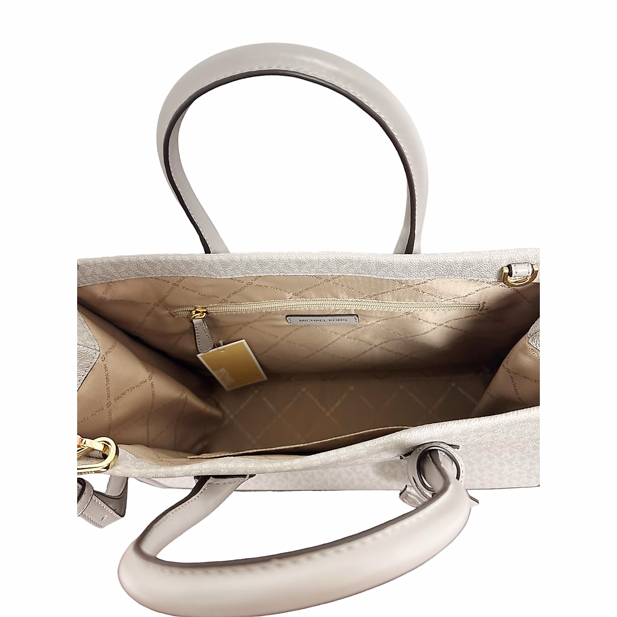 Michael Kors Mirella Medium Tote Bag (Pearl Grey Multi)