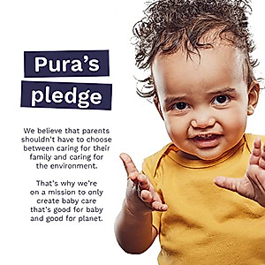 Pura Size 1 Eco-Friendly Diapers (4-11lbs) Hypoallergenic, Soft Organic Cotton Comfort, Sustainable, Wetness Indicator Allergy UK, Recyclable Paper Packaging. 3 Packs of 32 (96 Baby Diapers)