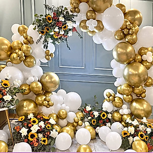 FOTIOMRG White Balloons 12 inch, 50 Pack Matte White Latex Party Balloons Helium Quality for Birthday Graduation Baby Shower Wedding Bridal Bachelorette Party Decorations (with White Ribbon)