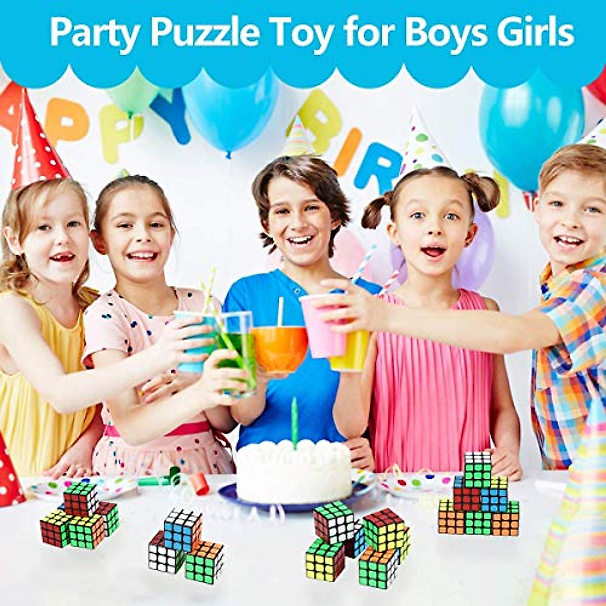 Mini Cube Puzzle Party Favors for Kids, Libay 20 Pack Magic Cube Party Puzzle Game Toys Classroom Rewards and School Prize for Students, Stress Relief Toys Goody Bag Filler Birthday Gift…