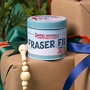 Santa's Naturals Fraser Fir Christmas Candle | Fresh Cut Christmas Tree Fragrance | Sustainably Sourced Soy and Beeswax | 30 Hour Burn Time | 9oz