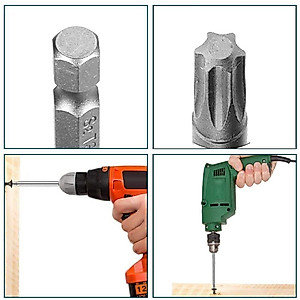 Utoolmart Torx Screwdriver Bits, T10 Magnetic Torx Head Screw Driver Bit, with 1/4 Inch Hex Shank, 75mm Length S2 Steel Screw Driver Kit Tools, for Repair Work, 10 Pcs