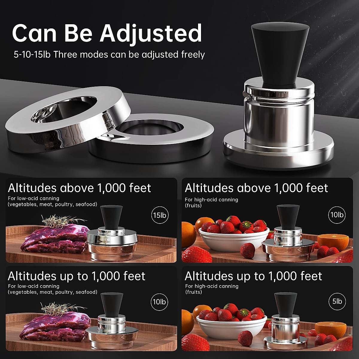 50332 3-Piece Pressure Regulator 5-10-15lb for Presto Pressure Cooker 0171001 0174001 6803571