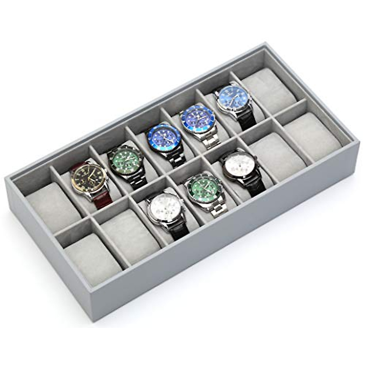 Magic Stackable Trays Closet Dresser Drawer Organizer for Accessories, Gadgets & Cosmetics, Storage Display Showcase Holder Box, Set of 2