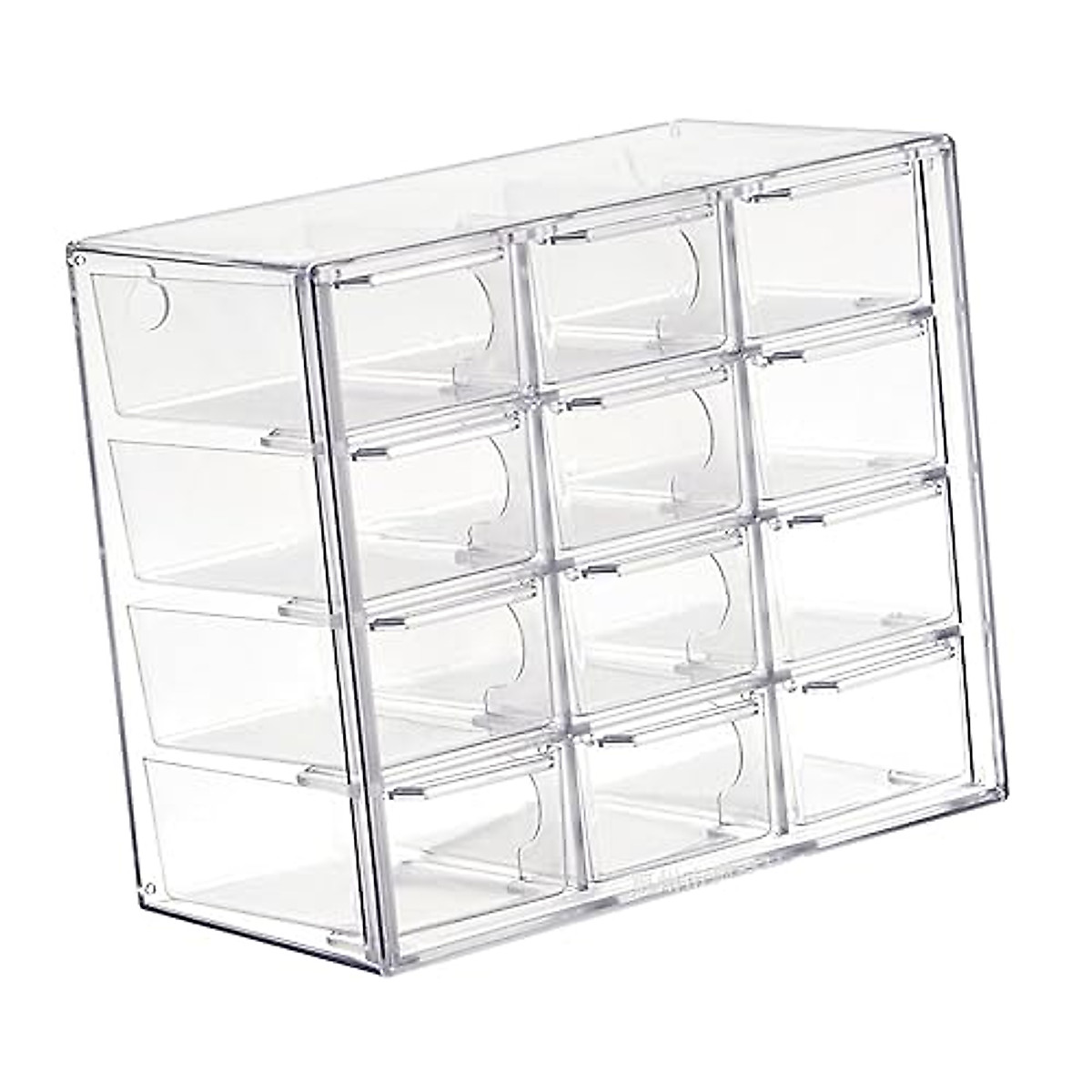 kowaku Mini Drawer Organizer Small Organizer with Drawers Transparent Large Capacity Beads Organizer Desktop Storage Box for Art Supply Office, 12 Drawers